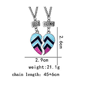 Friendship Best Friend Necklaces for 2 Girls Matching Heart Necklaces for Best Friends Bestie Birthday Gift for Women Best Friend Christmas Gifts for BFF Necklace for 2