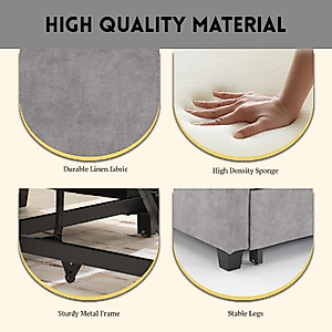 jurmiture 3 in 1 Convertible Sleeper Chair Bed,Pull Out Chair Bed with USB Ports and Cup Holders,Sleeper Chair Pull Out Bed with Adjustable Backrest, Sofa Bed Chair for Living Room