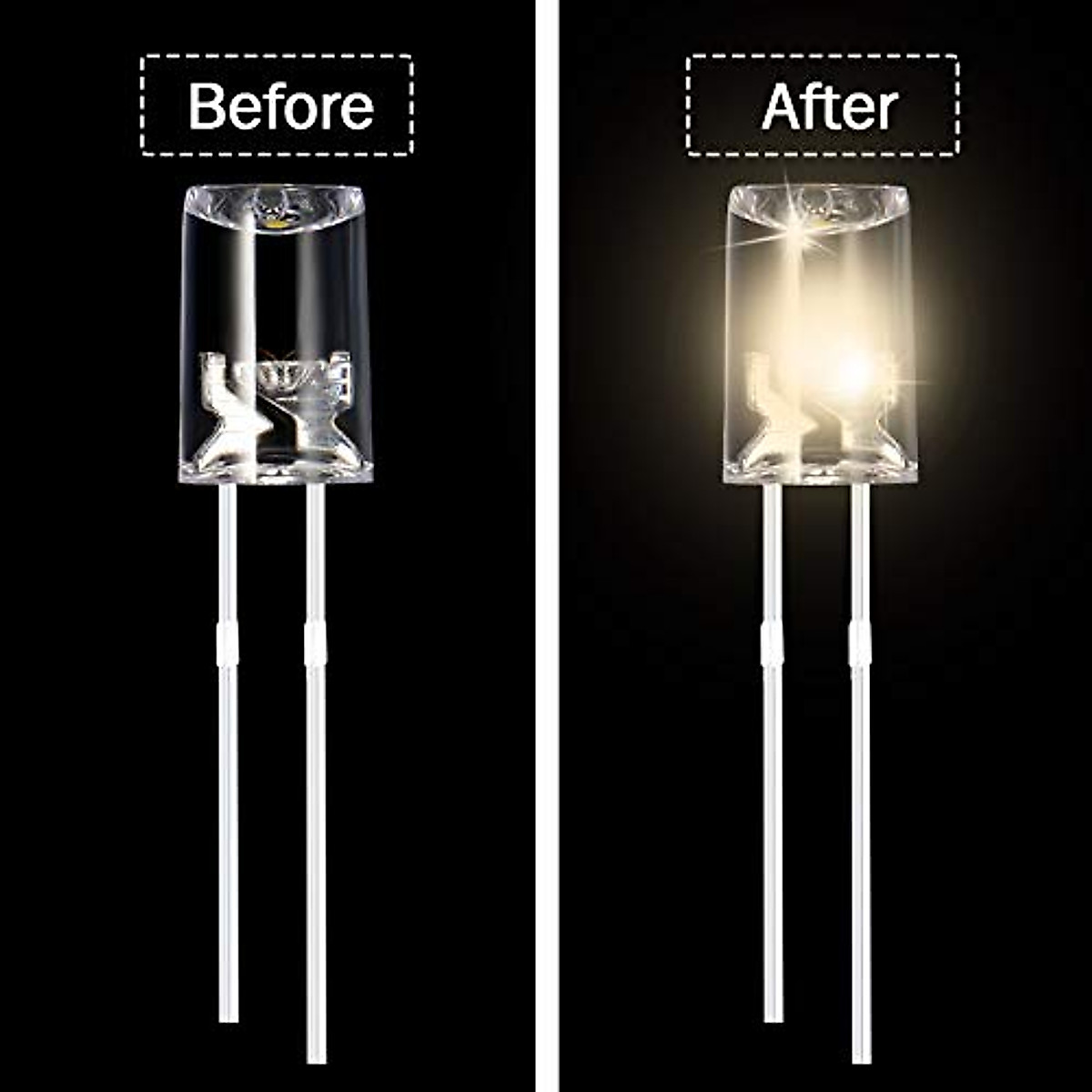 Mudder 180 Pcs LED 5mm Christmas String Lights Replacement Bulbs Energy Efficient LED Halloween Wire Light Set Connectable Home Decor Light Bulb for Festival Patio Garden Wedding Holiday (Warm White)