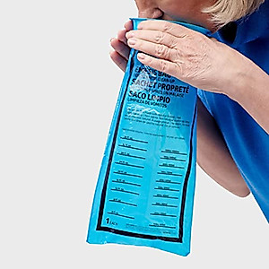 Medline Blue Emesis Bags, Vomit Bags, Motion Sickness Bags, Disposable, Graduated Markings, Urgent Cares, Cars, Boats, Planes, 24 Pack