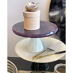 Gold Cake Servers With Mosaic Design - 12"L Cake Knife & Server Set Ideal for Weddings, Party's, Elegant events