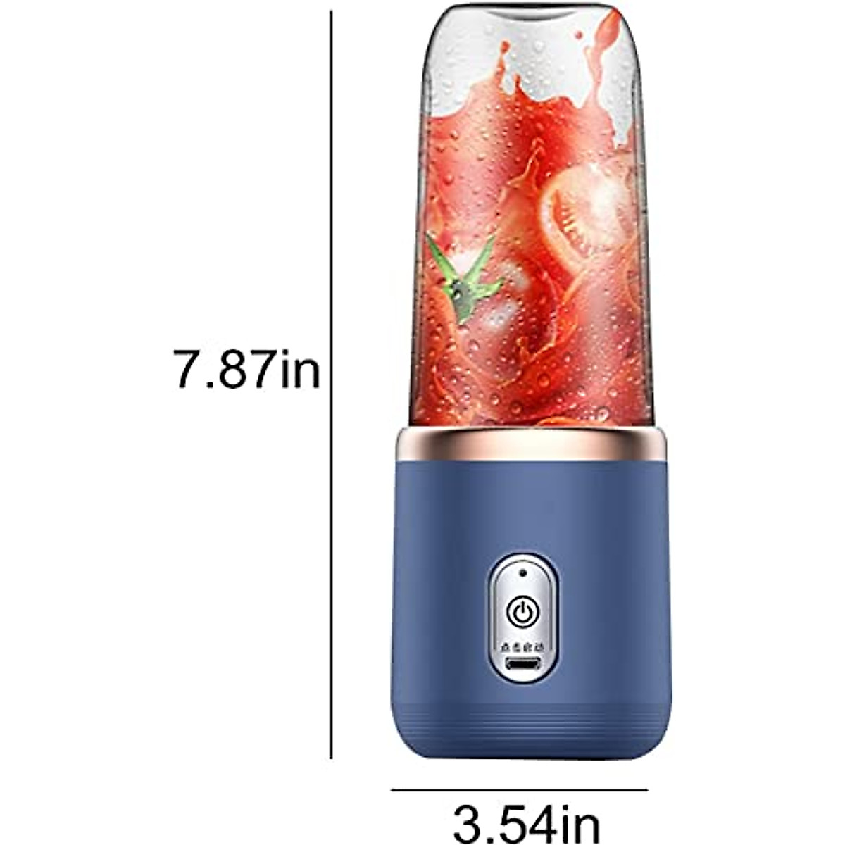 Portable Blender Cup, Electric Blender With Shake & Smoothie Bottle, Personal Juicer USB Rechargeable, 6 Blades Hand Blende (Color : Pink)