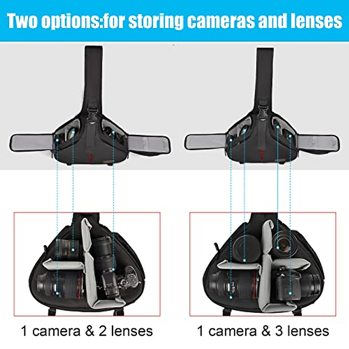 CADeN Camera Bag Sling Shoulder Bag Camera Case Waterproof with Rain Cover Tripod Holder, Compatible for DSLR/SLR Cameras (Canon Nikon Sony Pentax) and Accessories Shoulder Camera Bag