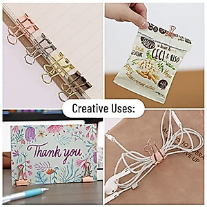 Mr. Pen- Binder Clips, Small Binder Clips, 50 Pack, 0.75 in, Rose Gold, Small Clips, Paper Binder Clips, Binder Clips Small Size, Small Paper Clips, Office Clips, Micro Binder Clips, Mini Binder Clips