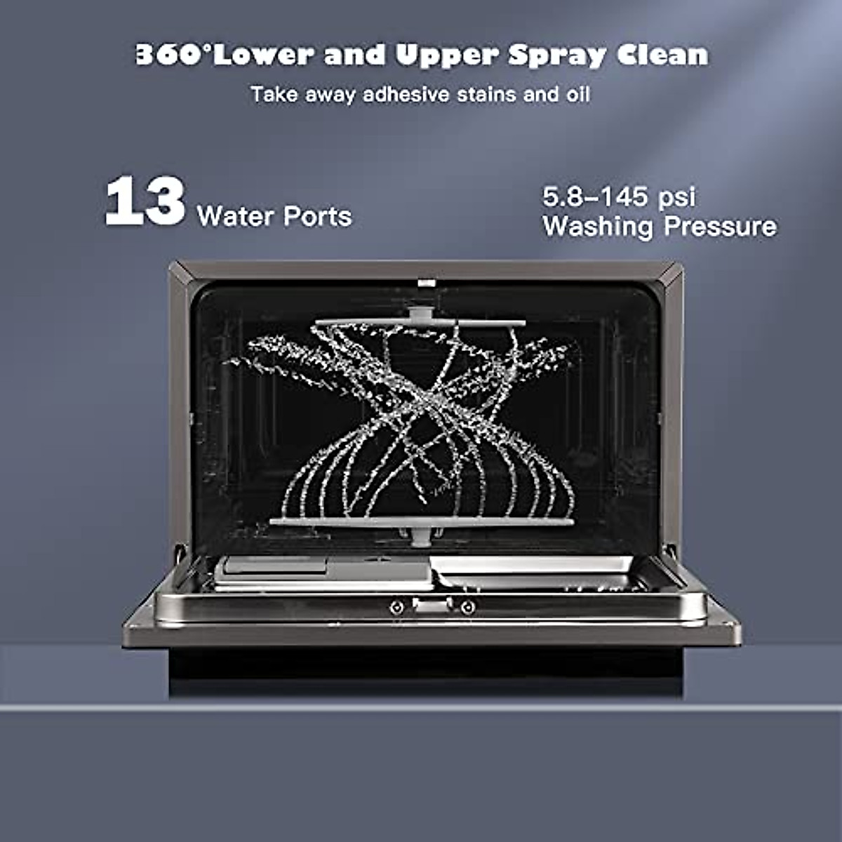 COSTWAY Countertop Dishwasher, 6 Place Settings Built-in Dishwasher with 72 H Preserve, Air Dry Function, LED Touch Control and 5 Washing Programs, Dish Washer for Small Apartments, Dorms, Boats, RVs