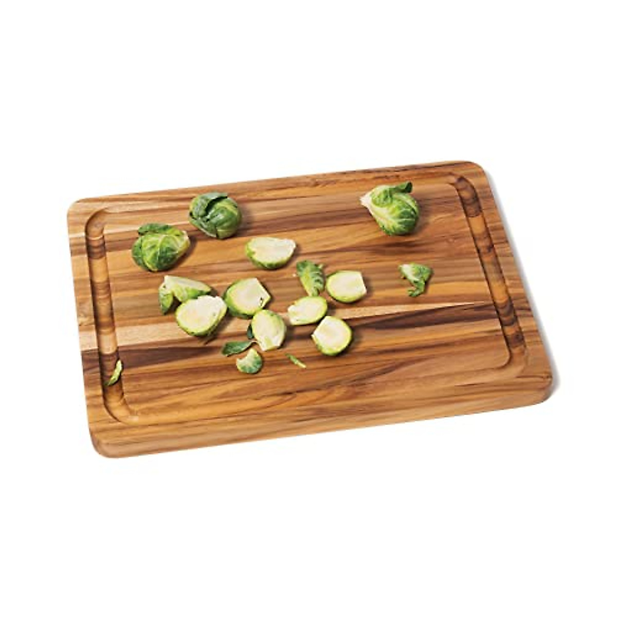 Lipper International 7215 Teak Wood Edge Grain Kitchen Cutting and Serving Board, Small, 12" x 9" x 5/8"