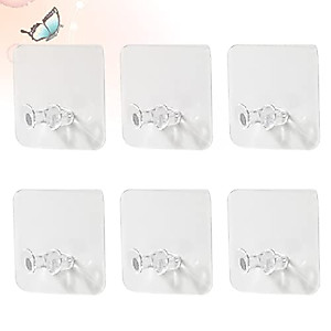 Cabilock Plug Hook Ceiling Hooks 10pcs Strong Multi Transparent Plastic Phone Shaving Razor Towel Hook Sticking Ceiling Hanger Hook for Home Kitchen Ceiling Hook Pasting Hook