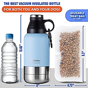 KOALA PAL 32oz Portable Dog Water Bottle w/Dog Bowls, Dog Travel Water Bottle + Travel Dog Bowls, Human and Dog Water Bottle, Dog Water Bowl Dispenser, Dog Travel Bowl, Travel Accessories for Dogs