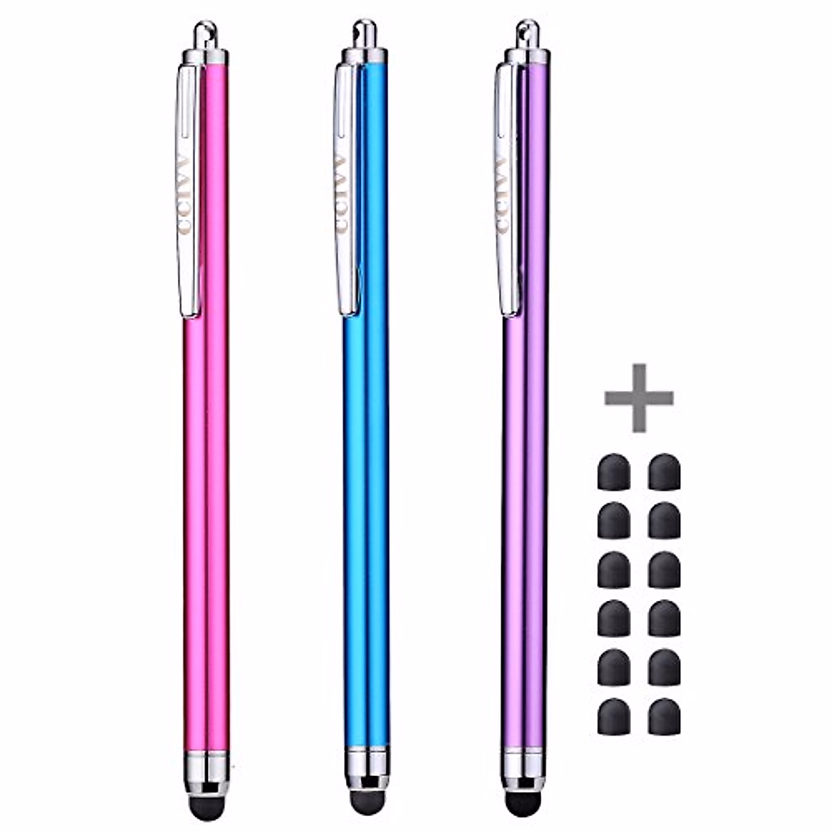 Stylus Pens for Touch Screens iPad iPhone Kindle Fire (Pink/Purple/Aqua Blue)