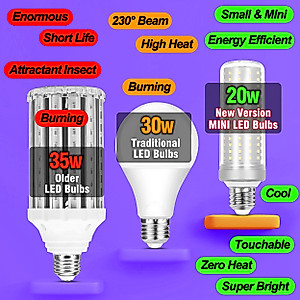 Big 1.77x 5.9 inch E26 LED Corn Light Bulb 200W Equivalent 3000 lm 6000K Cool Daylight Bright,20W E27 Medium Base Non-dimmable Candelabra Ceiling Fan Corn Lighting for Home Garage Warehouse,4Pack