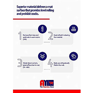 AM The America Store Chair Mat for Carpet - Computer Desk Mat for Carpeted Floors - Easy Glide Rolling Plastic Mat for Office Chair on Carpet for Work, Home, Gaming with Extended Lip (36” x 48”)