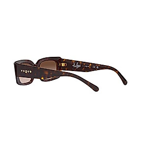 Vogue Eyewear Women's VO5440S Square Sunglasses, Dark Havana/Brown Gradient, 52 mm
