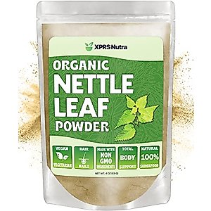 XPRS Nutra Organic Nettle Leaf Powder - Premium USDA Organic Stinging Nettle Powder for Hair and Nails - Vegan Friendly Energy Boosting Organic Stinging Nettle Leaf (4 oz)