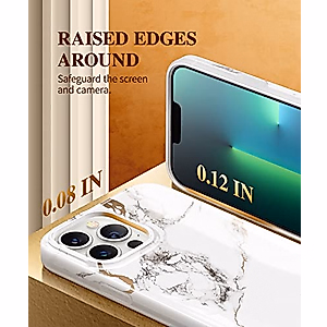 GVIEWIN for iPhone 13 Pro Max Case, Marble Soft TPU Shockproof Protective Case, Ultra Slim Thin Glossy Stylish Phone Cover, 6.7" 2021(White/Gold)