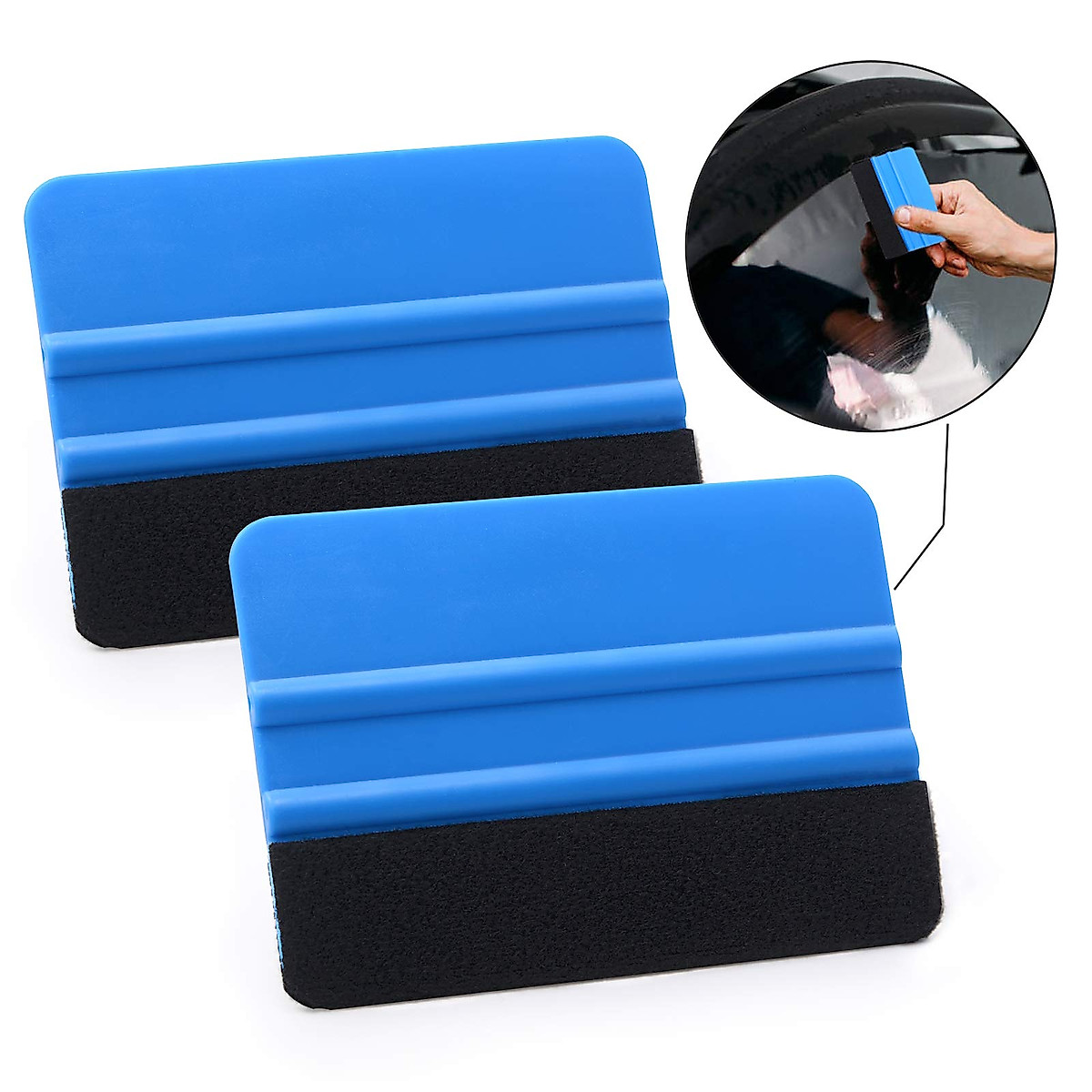 FOSHIO Window Tint Vinyl Wrap Tool Kit with 5M Knife Tape, Felt Squeegee, Micro Squeegee, Wrap Magnets Holders, Gloves, Safety Cutter, Utility Knife, Plastic Razor Blades Vinyl Application