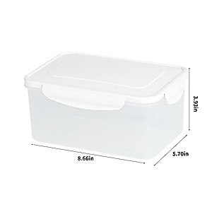 Generic Minimalist Multi-Compartment Food Storage Container with 4 Compartments, 22x14.5x10cm/8.66x5.7x3.93in, White, Portable, Airtight, Microwave, Dishwasher, Freezer Safe
