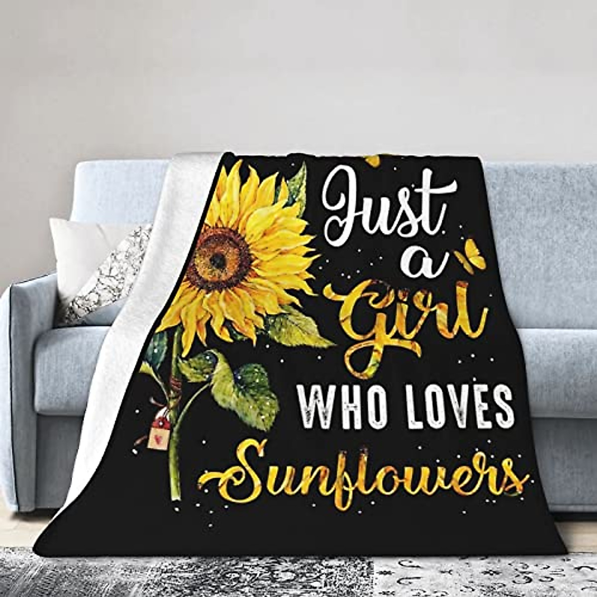 Sunflower Blanket Soft Lightweight Throw Blanket Comfortable Warm Bed Blanket for Bedroom Living Room Sofa Couch(50"x40")