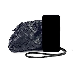 Woven Dumpling Bag for Women Clutch Purses, Cloud Crossbody Handbag Soft Shoulder Bag