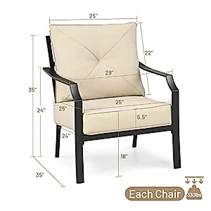 ZHYH 2 Piece Patio Dining Chairs Stackable Removable Cushioned Garden Patio