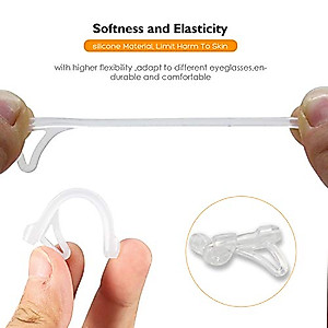 SMARTTOP Eyeglasses Ear Grips Sleeve-Upgrade anti-slip Silicone Eyeglasses Temple Tips Sleeve Retainer-Sleeve with Hook design-Soft and comfort Glasses Ear hooks 6Pairs (WHITE+BLACK)