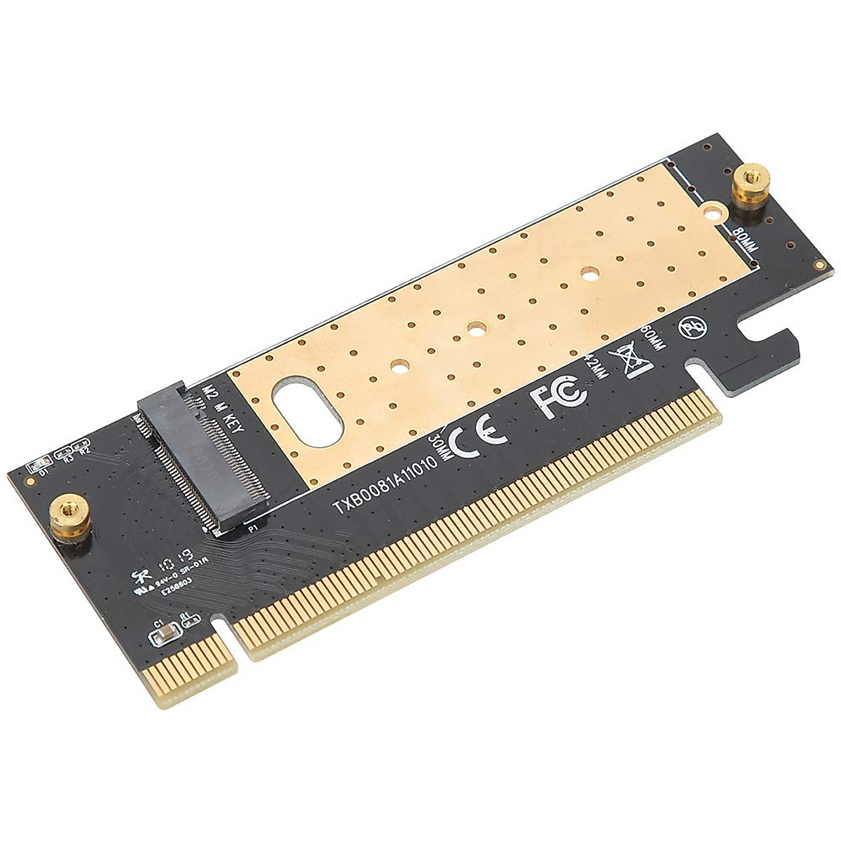 Shanrya Adapter Card, M Key M.2 to PCIE3.0 x16 SSD, PCI Express 16x Stable Performance for Hard Drives Computer