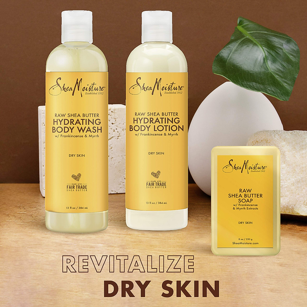 SheaMoisture Hydrating Bath and Body Kit Skin Care Products for Dry Skin Raw Shea Butter Hydrating Pack of 3