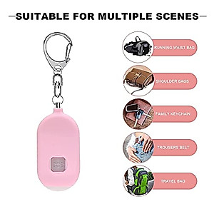 Personal Security Alarm Keychain Set for Women,3Packs Rechargeable Self Defense Safety Alarm Keychain with Loud 130dBs to Protect Your Family, Kids, Elderly & Dog Walkers Safety
