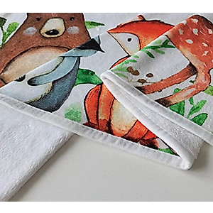 Yuzioey Woodland Baby Monthly Milestone Blanket, Woodland Animals Baby Growth Chart Monthly Blanket, Watch Me Grow Baby Woodland Forest Nursery for New Moms Baby Shower, Includes Marker (50"x40")