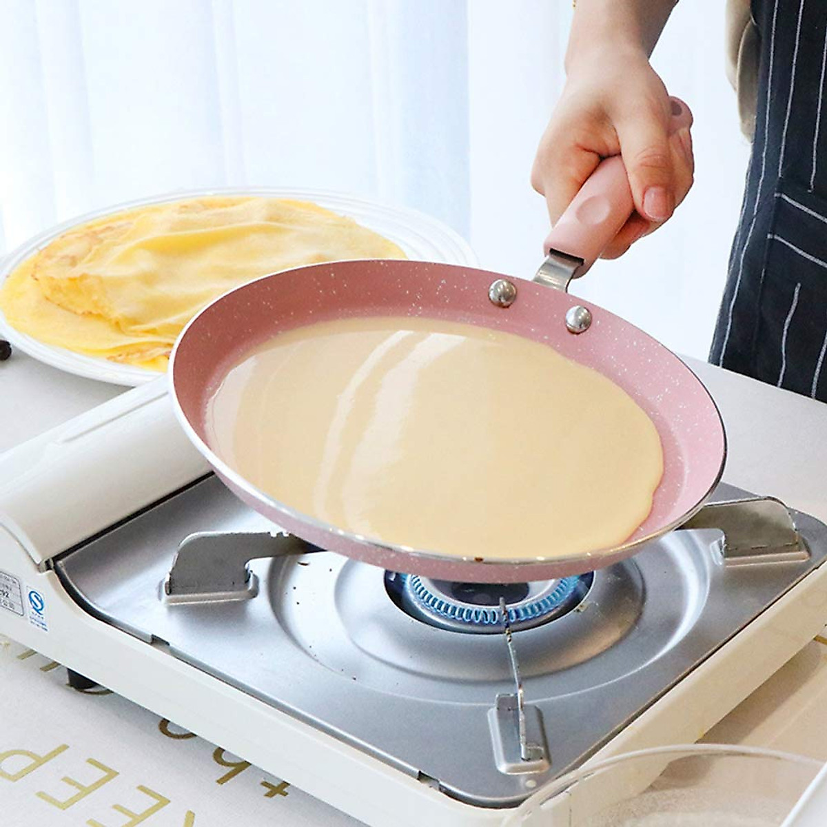Hemoton Frying Pan Aluminum Non-Stick Pan No Stick Pan Crepe Pan Tortillas Pan Metal Pans Mini Nonstick Pan Nonstick Skillet Non Stick Pan Kitchen Gadget Pancake Skillet Pizza Plate Egg