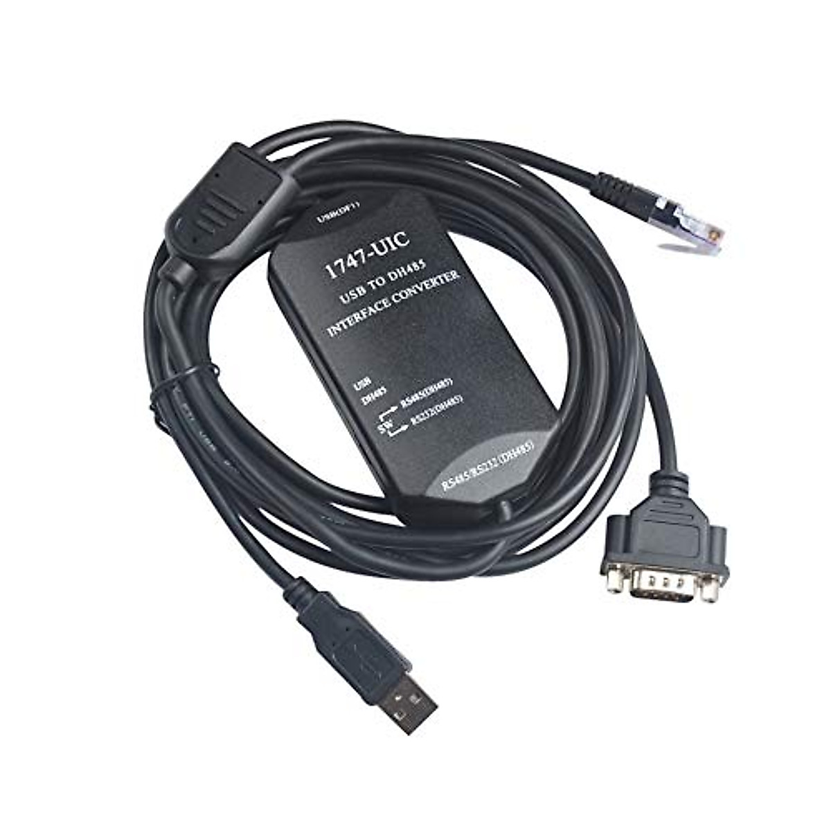 1747-UIC Programming Cable for AB PLC SLC5/01/02/03/05 and Micrologix 1000 Series, USB to DH485/RS485/RS232, for Allen Bradley 1747-UIC Repalcement