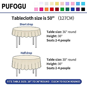 Pufogu 50" Round Pink Sequin Tablecloth Glitter Pink Table Cloths for Birthday Wedding Bridal Baby Shower Party Decorations