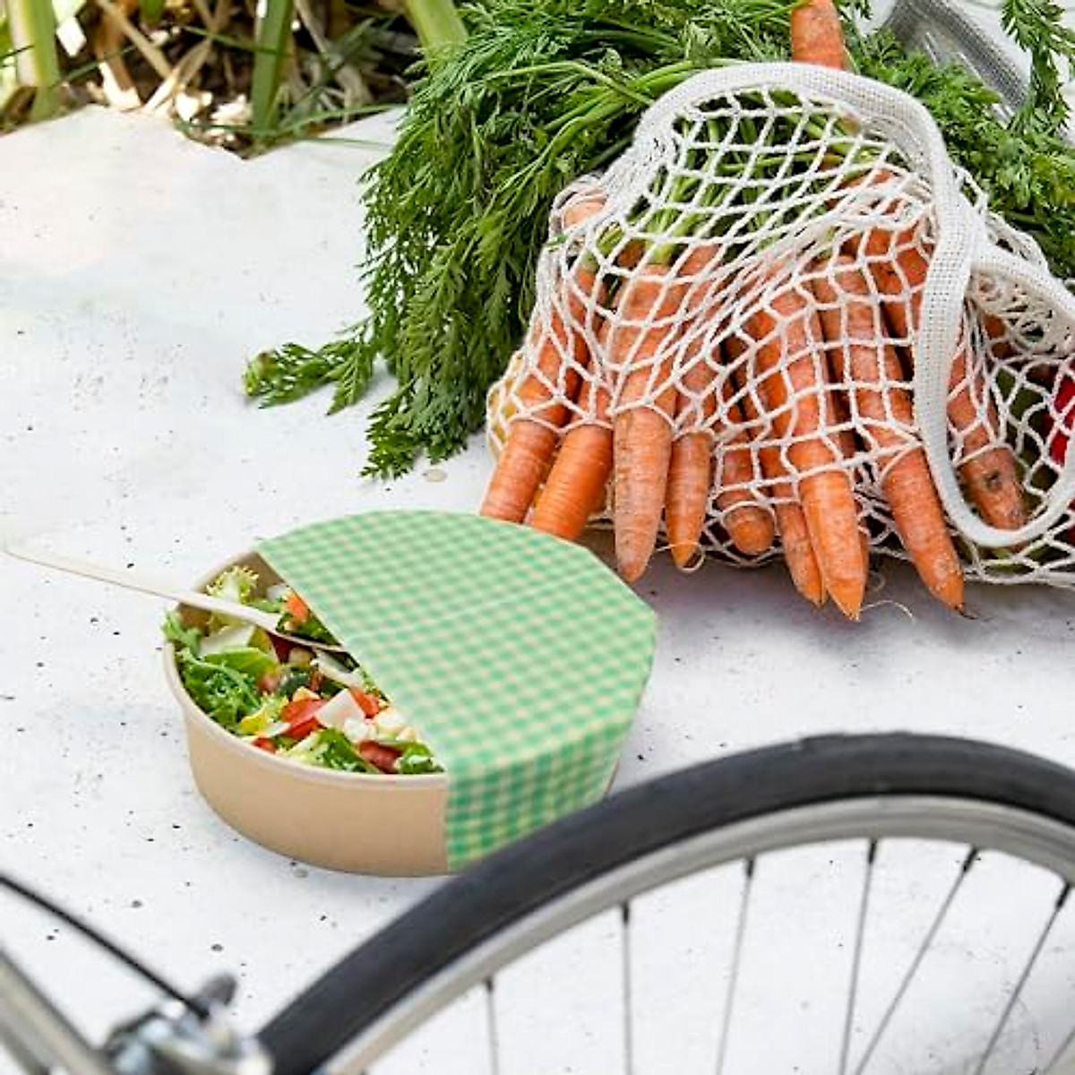 EZGOODZ Reusable Beeswax Wrap S, M, L. Pack of 3 Beeswax Food Wraps. Washable Reusable Wax Food Wrap with Blue Bee Print. Organic Bee Wax Paper Food Wrap for Sandwiches. Wax Wraps for Food Reusable