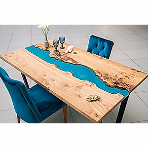 Epoxy Table, Epoxy Resin River Table, Live Edge Wooden Table, Natural Wood,Dining Table, Natural Epoxy Table, Resin Table
