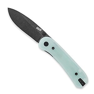 Knafs - Lander 1 EDC Folding Pocket Knife - Contoured Natural G10 Handles - Black Titanium Coated 14C28N Blade Steel
