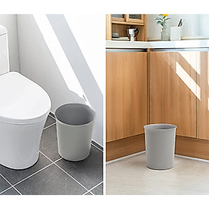 carrotez Open Top Waste Basket, Office Trash can, Small Plastic Garbage Container Bin for Bathroom, Kitchen, Bedroom, Under Desk, Dorm, 5.2 Gallon - Grey