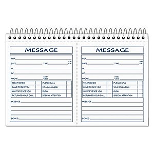 TOPS Phone Message Forms Book, Carbonless Duplicate, 4.25 x 5 Inches, 200 Sets per Book (4007)