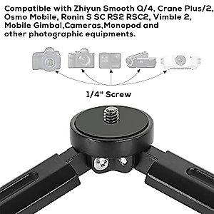 EaxanPic Aluminum Mini Tripod, Desktop Tabletop Stand Tripod for Zhiyun Smooth Q/4, Crane Plus/2,Weebill s, Ronin S/SC/RS2/RSC2, Osmo Mobile,Gimbal Handle Grip Stabilizer Tripod