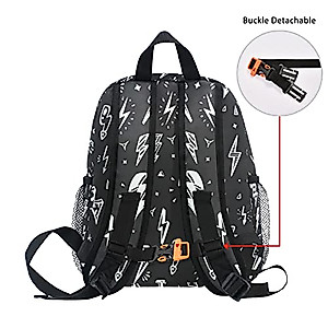 Aflyko Kids Backpack Lightning Bolts Doodle Daycare Kindergarten Daypack Toddler Travel Girls Boys Waterproof Preschool Bag 10" × 4" × 12"