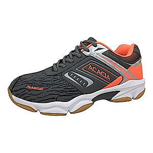ACACIA Unisex-Adult Pickleball Shoes, Grey/Orange, 9