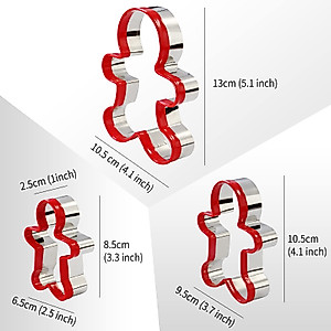 SurgeHai Cookie Cutters Set of 3, Gingerbread Man Cookie Cutter Tools