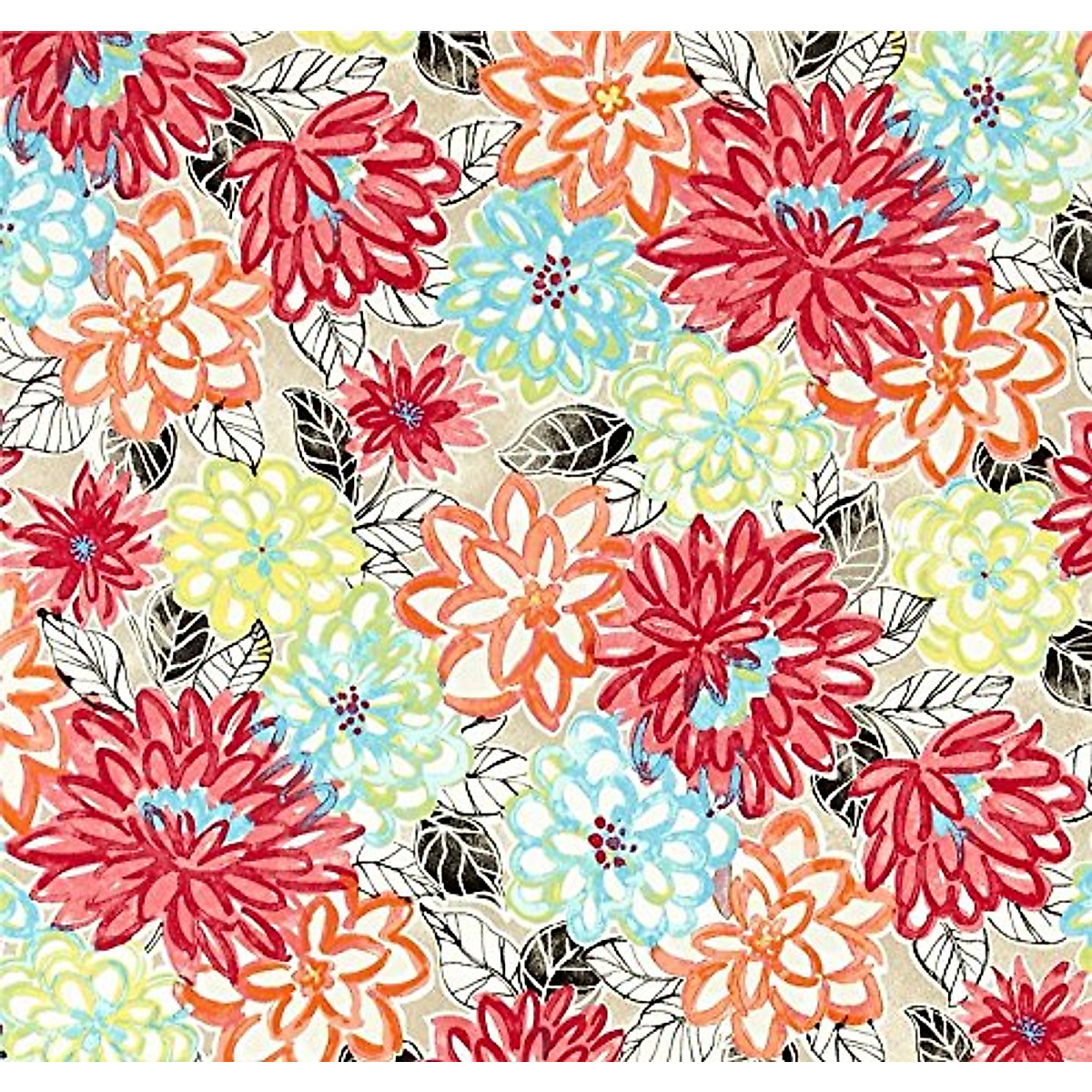 RSH Decor Indoor Outdoor Set of 4 (2-17"x17" Square and 20"x12") Lumbar Decorative Toss Throw Pillows - Yellow, Orange, Blue, Pink Bright Artistic Floral