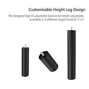 ESHINE 14" Hybrid Mattress Twin XL + Adjustable Bed Frame - Luxury Gel Memory Foam, Upholstered Bed Frames with Massage, USB, Under Bed Night Light, Head and Foot Incline, Split King