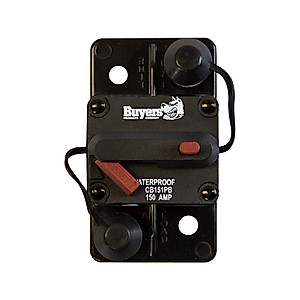 Buyers Products 150 Amp Circuit Breaker with Manual Push-to-Trip Reset with Large Frame, Black