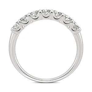 14K White Gold Moissanite by Charles & Colvard 3mm Round Wedding Band-size 6 0.70cttw DEW