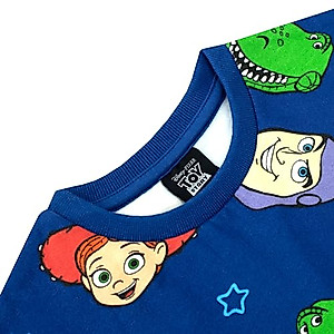 Disney Toy Story Outfit | Boys Sweatshirt and Joggers Co Ord Set | Woody And Buzz Tracksuit For Children | Blue | 3T