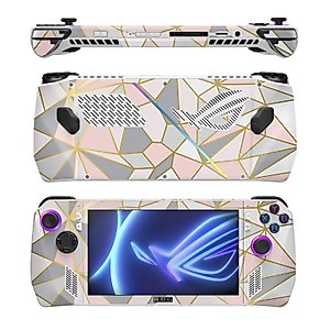 MightySkins Skin Compatible with Asus ROG Ally - Rose Gold Polygon | Protective, Durable, and Unique Vinyl Decal wrap Cover | Easy to Apply