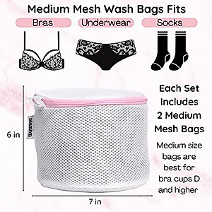 Mamlyn Mesh Bra Bags for Washing Machine, Lingerie wash Bags for Laundry