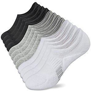 Amutost No Show Socks Womens Athletic Cushion Ankle Footies Low Cut 5-6 Pairs