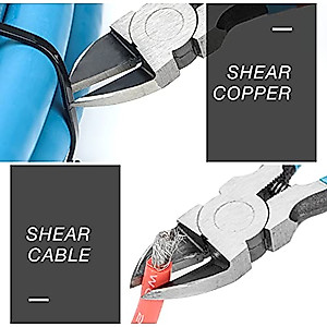 iCrimp PL2100 Diagonal Flush Cutter, 5-Inch Side Cutting Pliers, Electronics Pliers with Pointed Nose for Reeled Terminals, Soft Wires, Electronics, Jewelry Making, Zip Tes, Plastic