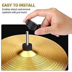 Facmogu 6PCS Black Plastic Cymbal Nuts, 8mm Quick-set Cymbal Nut for Percussion Drum Kit, Quick Release Cymbal Nut & Cymbal Mate for Percussion Replacement Kitparts